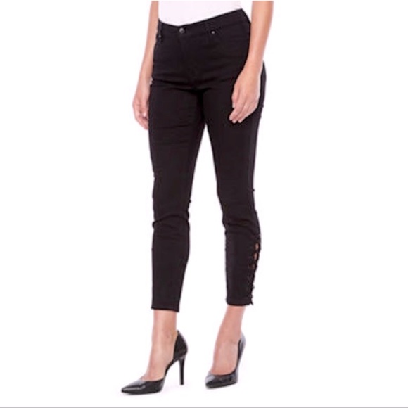 BOLD elements | Jeans | Bold Elements Side Leg Lace Up Black Stretchy ...
